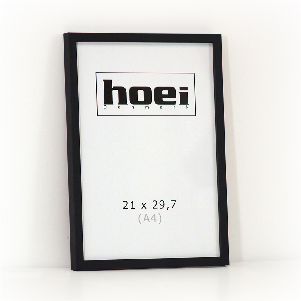 Sort ramme i træ 21x29,7 (A4) - Print og Rammer