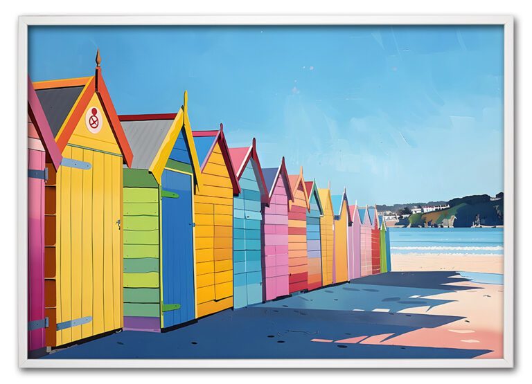 Beach Huts in Color | Print og Rammer