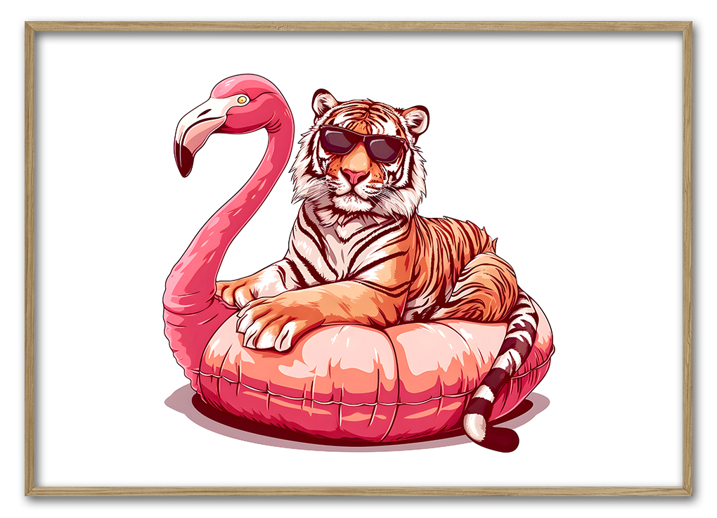 Flamingo Float Tiger | Print og Rammer