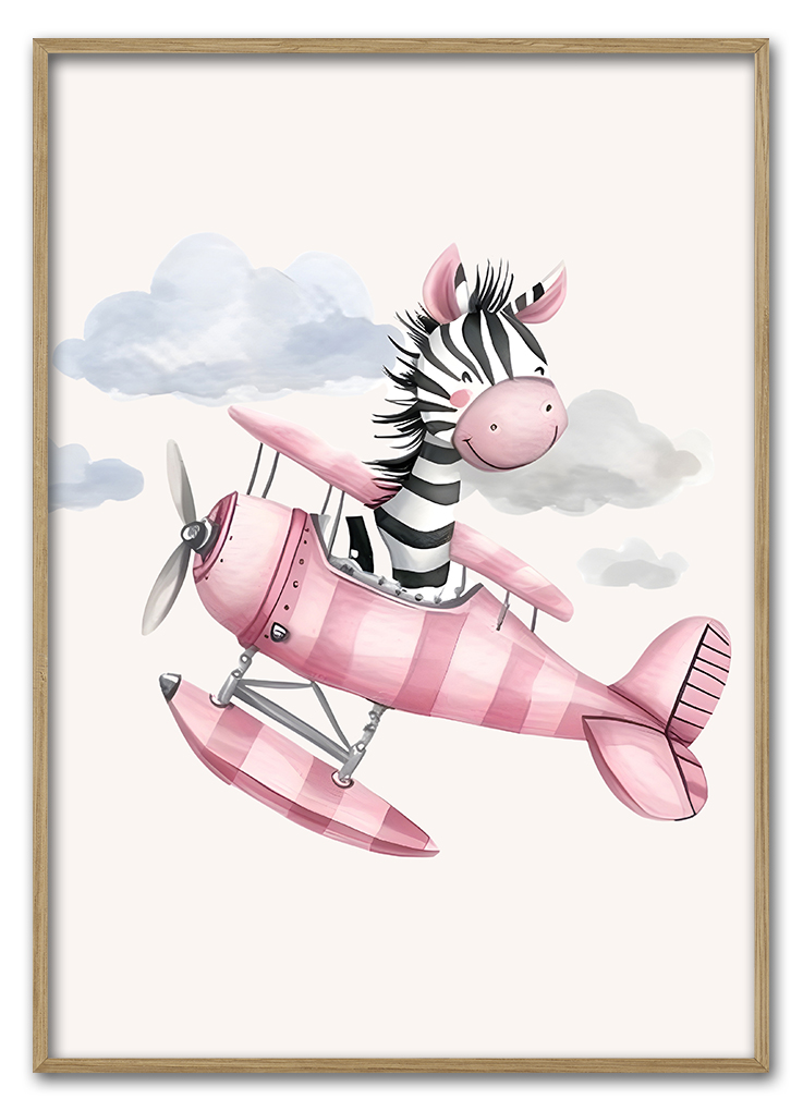 Zebra Flyer Pink | Print og Rammer