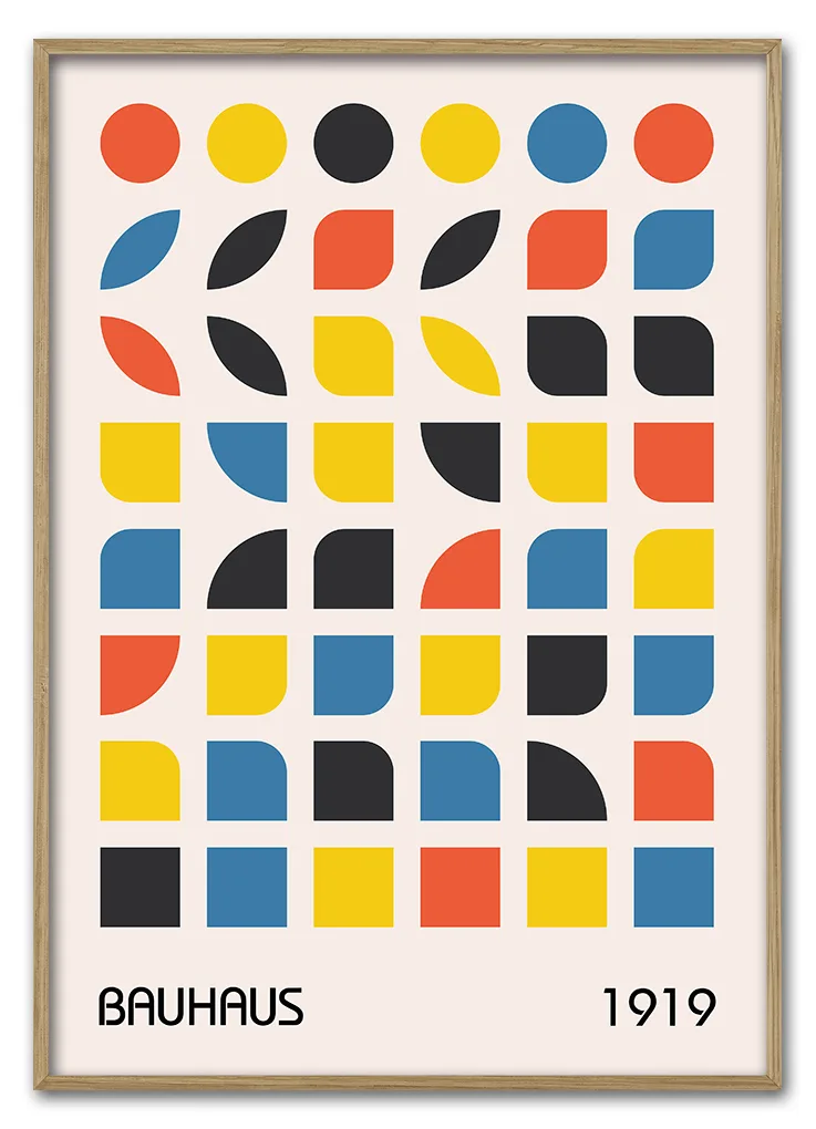 Bauhaus Color Grid – farverig Bauhaus plakat | Print & Rammer