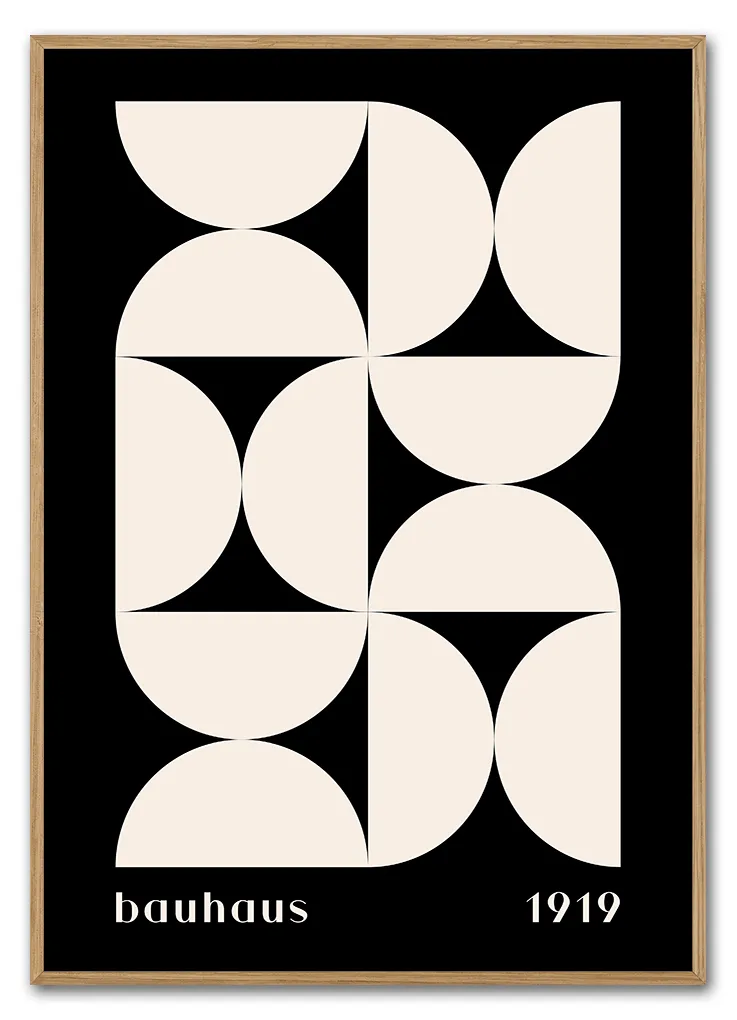 Bauhaus Pattern Grid – Black Edition | Print og Rammer