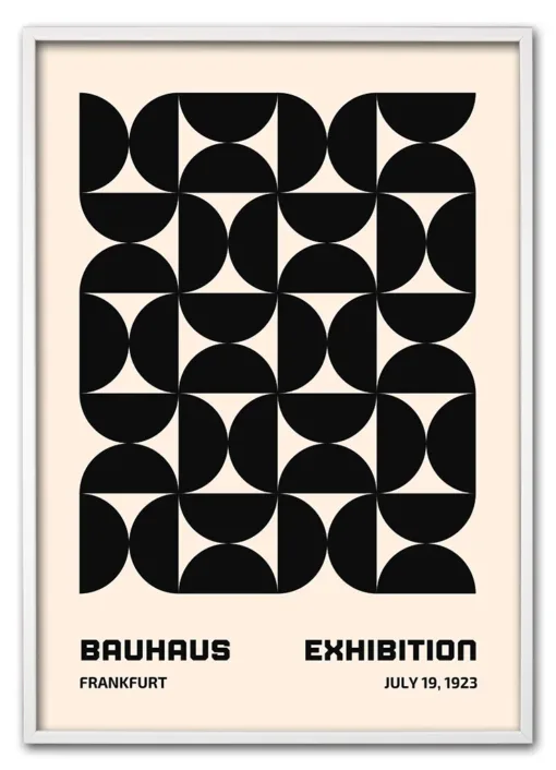 Bauhaus Pattern Grid – Black | Print og Rammer