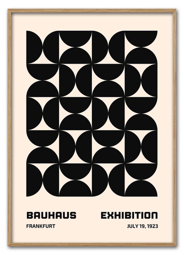 Bauhaus Pattern Grid – Black | Print og Rammer