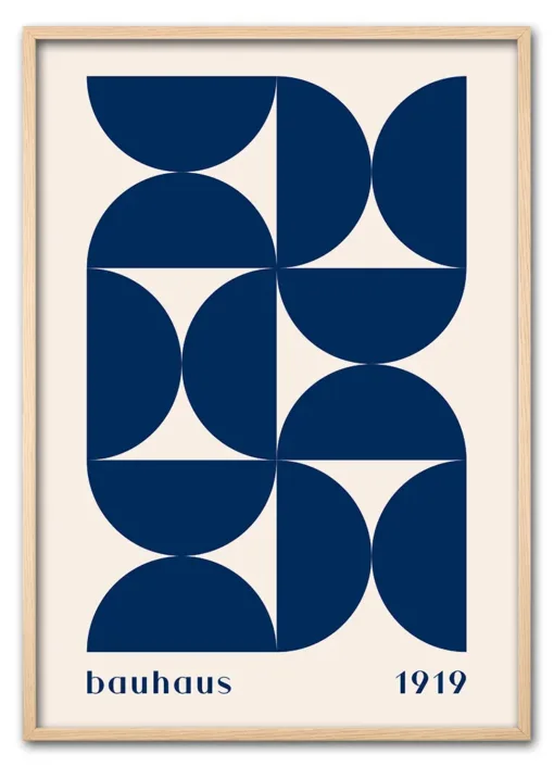 Bauhaus Pattern Grid – Blue Edition | Print og Rammer
