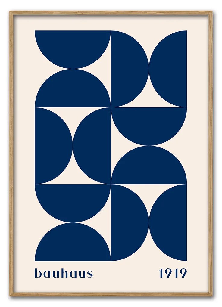 Bauhaus Pattern Grid – Blue Edition | Print og Rammer
