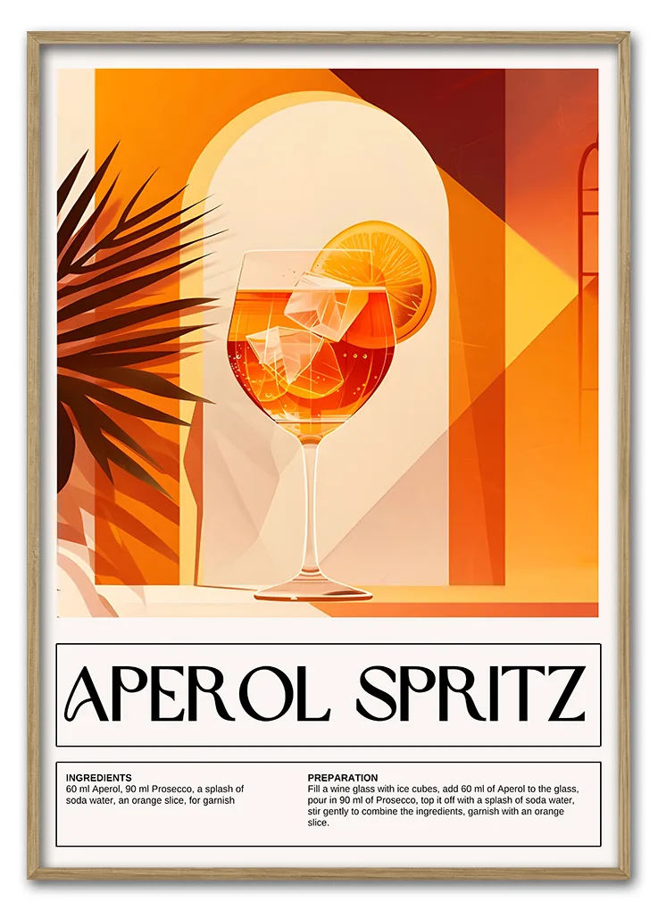 Bar Icons – Aperol Spritz | Aperol plakat | Cocktail Poster