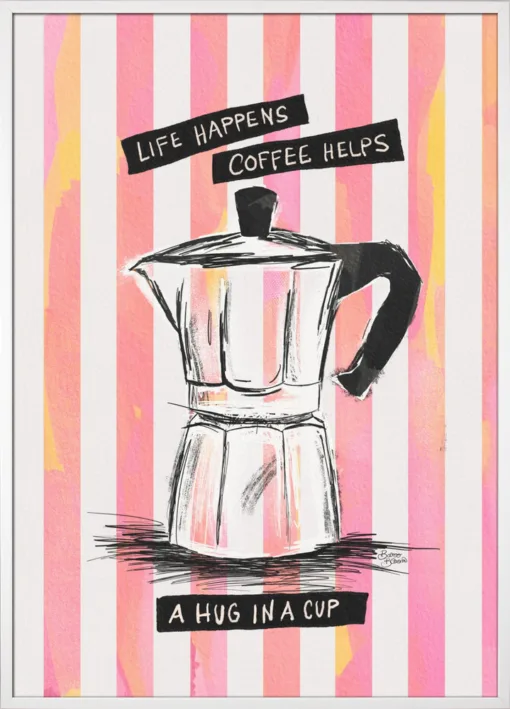 Mocca Coffee on Stripes | Retro kaffeplakat
